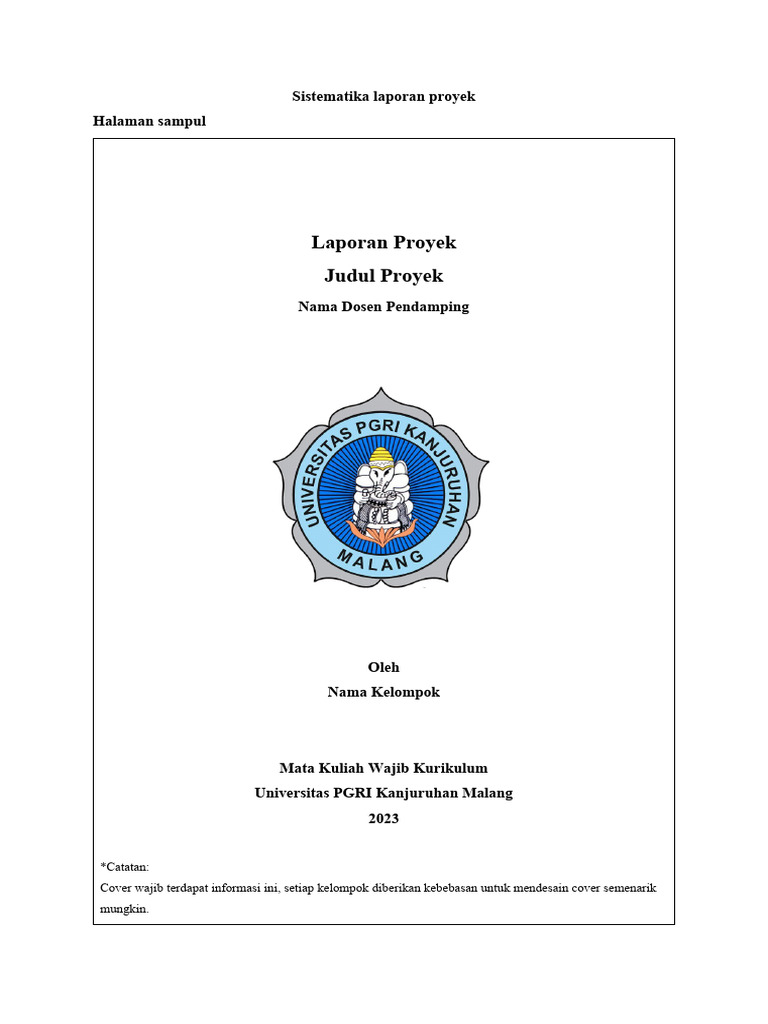 Sistematika Laporan Proyek | PDF