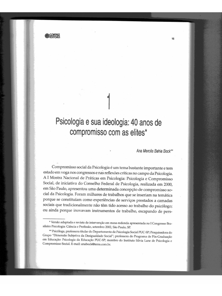 03 - Ana Bock Psicologia e Sua Ideologia 40 Anos de Compromisso Social ...