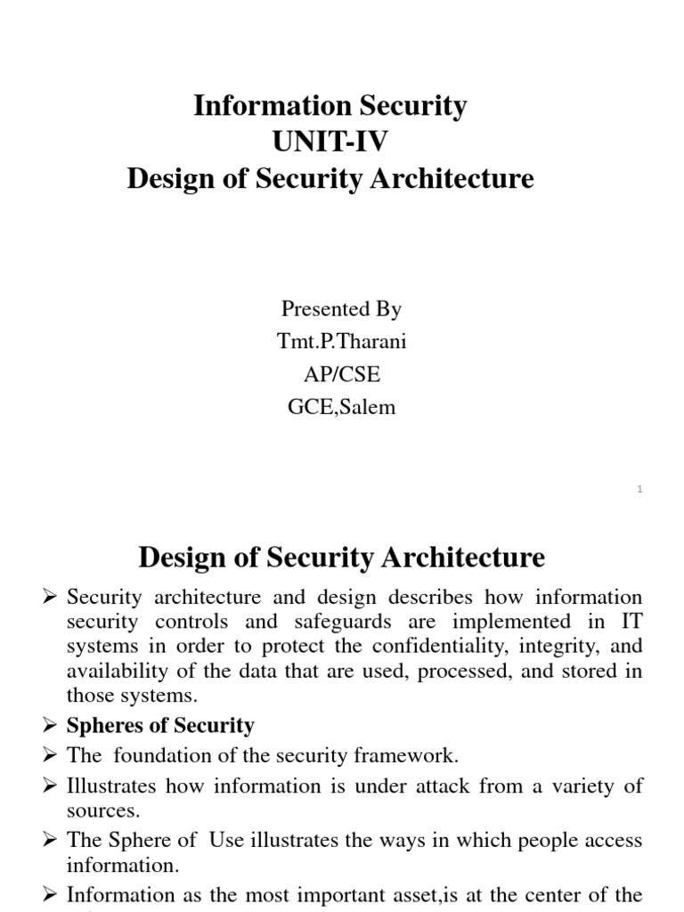 Layers of Security Architecture Design | PDF | Information Security ...