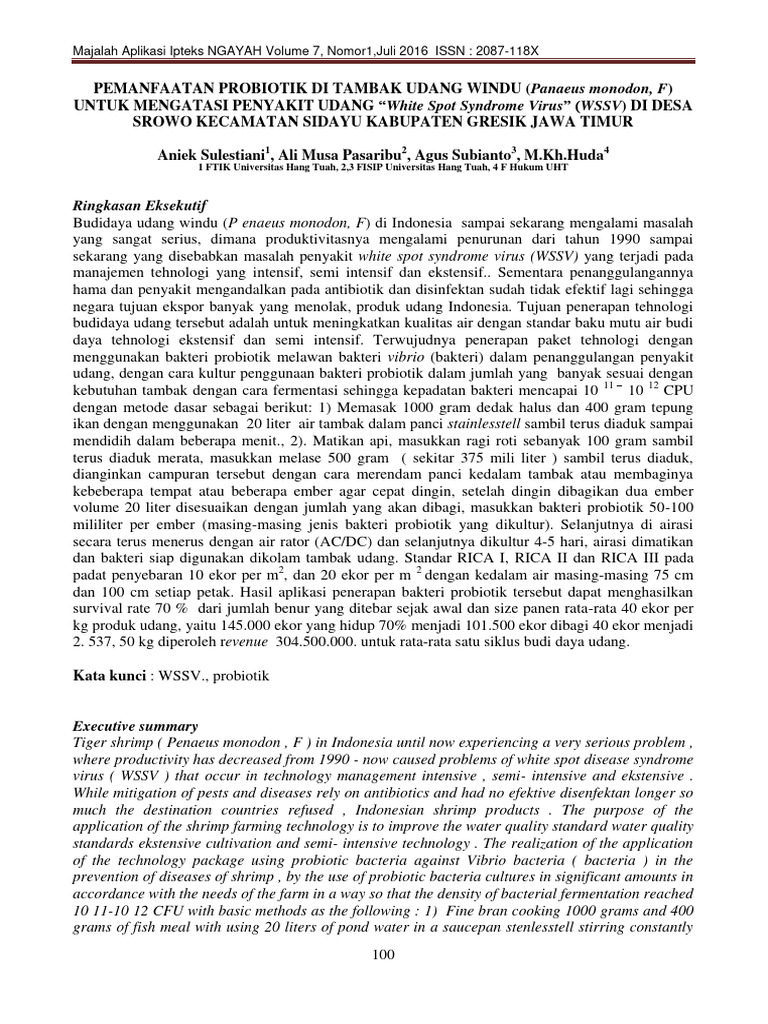 Prebiotik Penyakit Wss | PDF