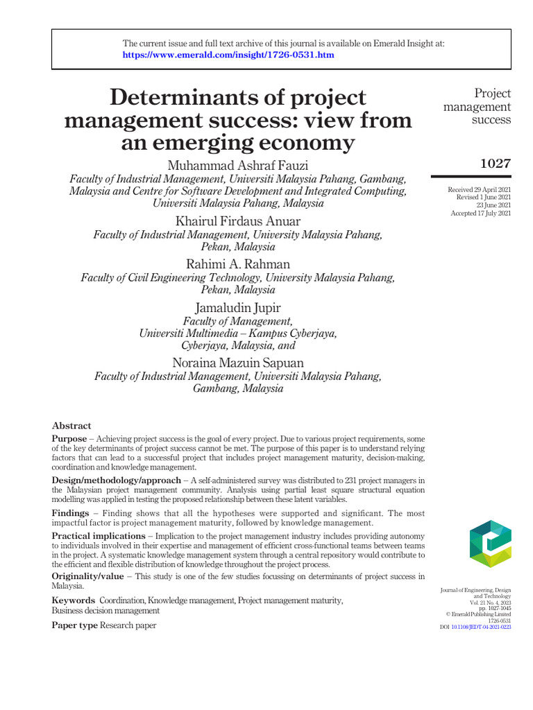 10 1108 - Jedt 04 2021 0223 | PDF | Project Management | Effect Size