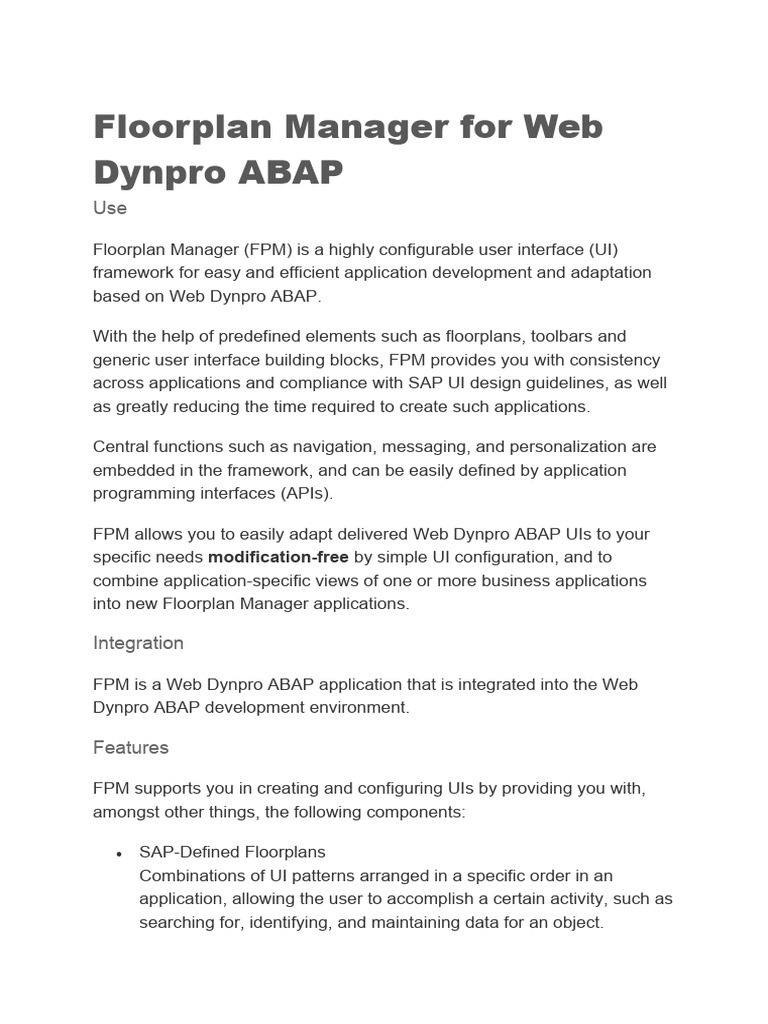 Floorplan Manager For Web Dynpro ABAP | PDF | Computers