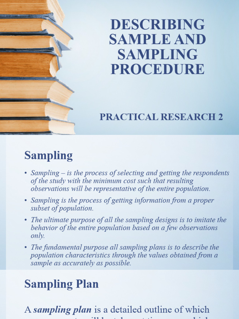 Wk12 13 Describing Sample and Sampling Procedure | PDF | Sampling (Statistics) | Variance