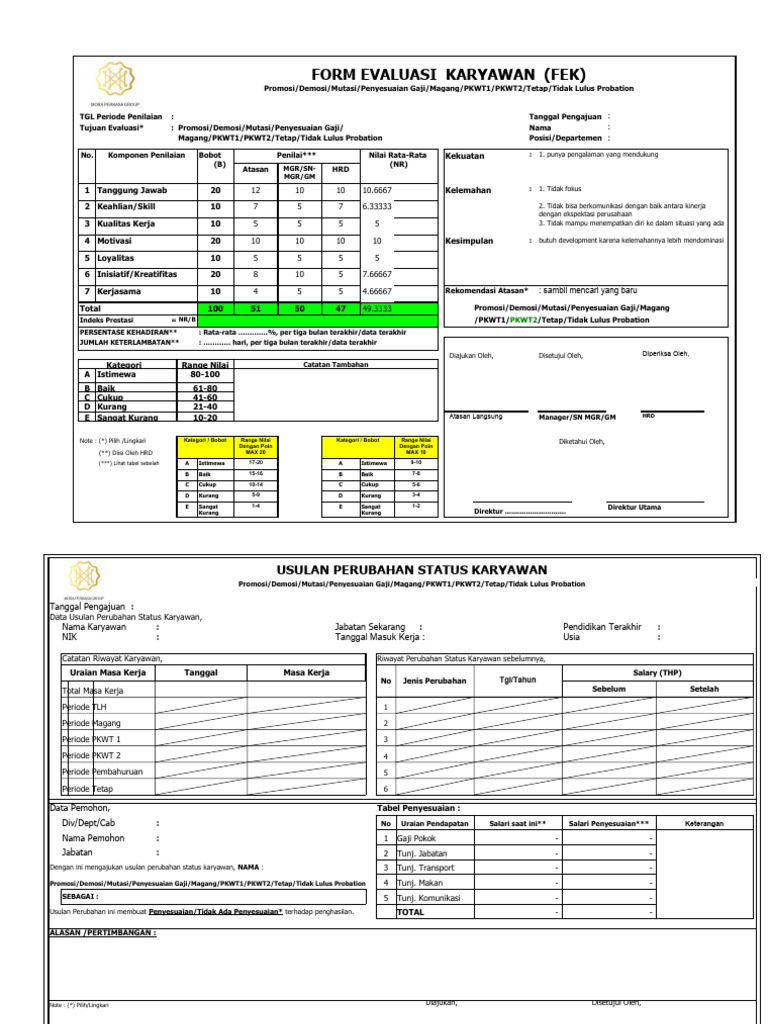 Form Evaluasi 3 Probation | PDF