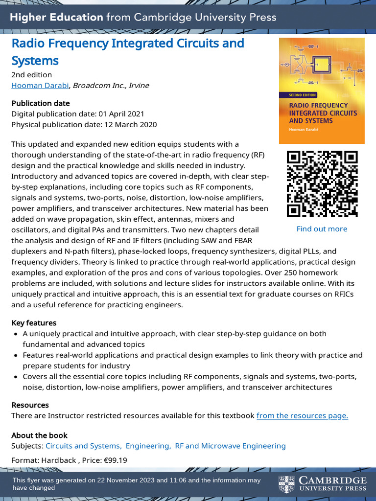 RF Integrated Circuits and Systems Guide | PDF | Amplifier | Radio