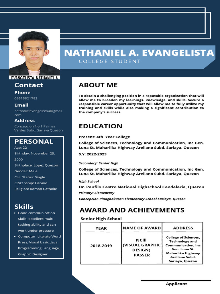 Blue Simple Professional Resume - 2 | PDF | Learning