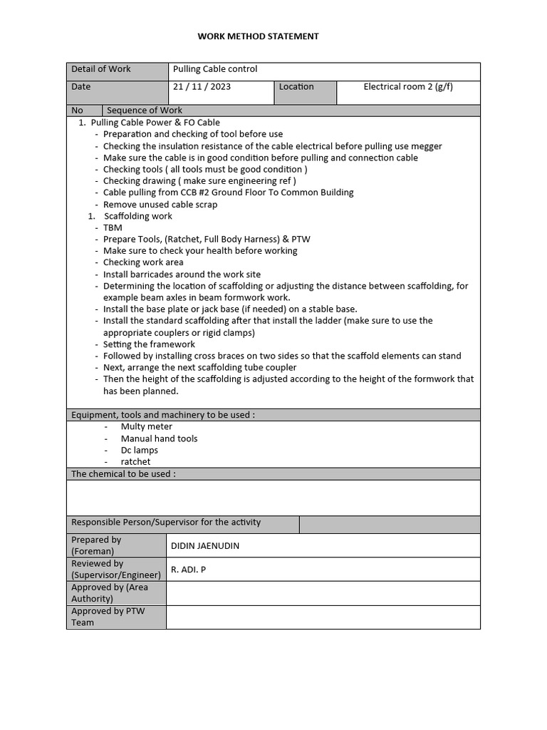 Cable Pulling & Scaffolding Guide | PDF