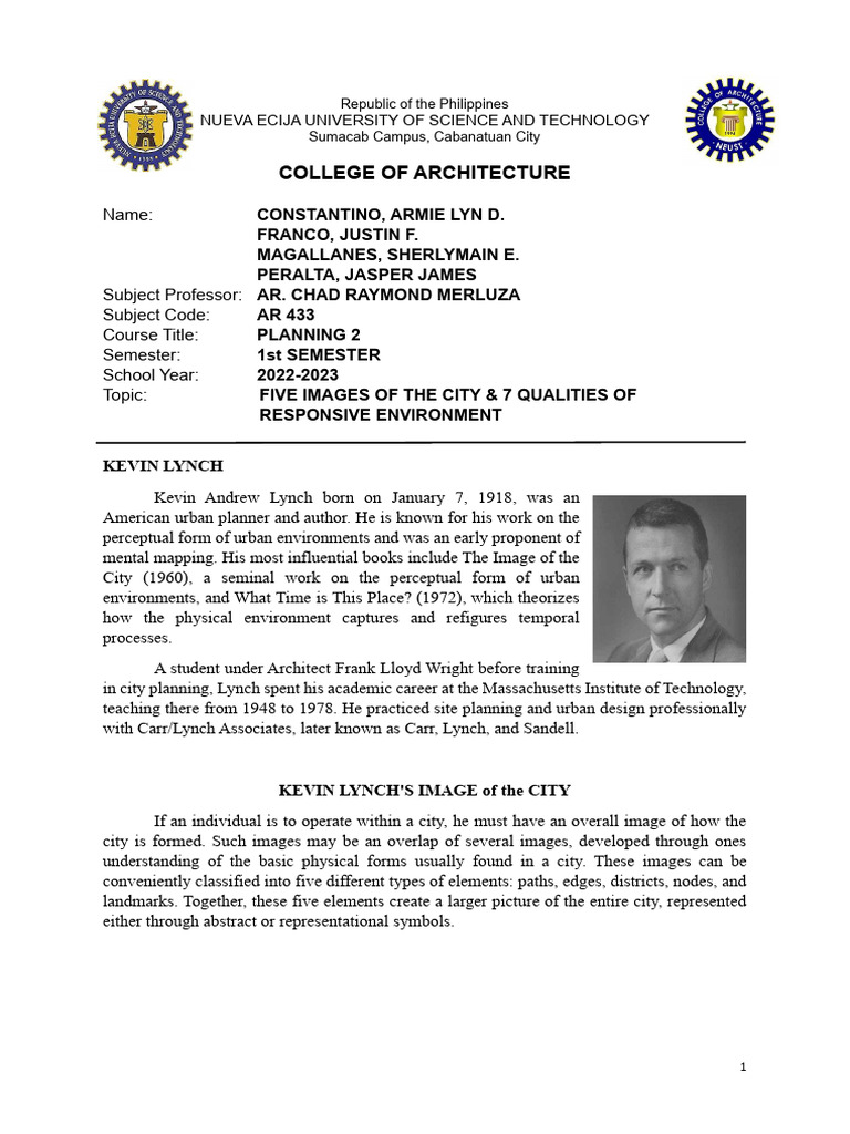 5 Images of The City 7 Qualities of Responsive Environment | Download Free PDF | Senses ...