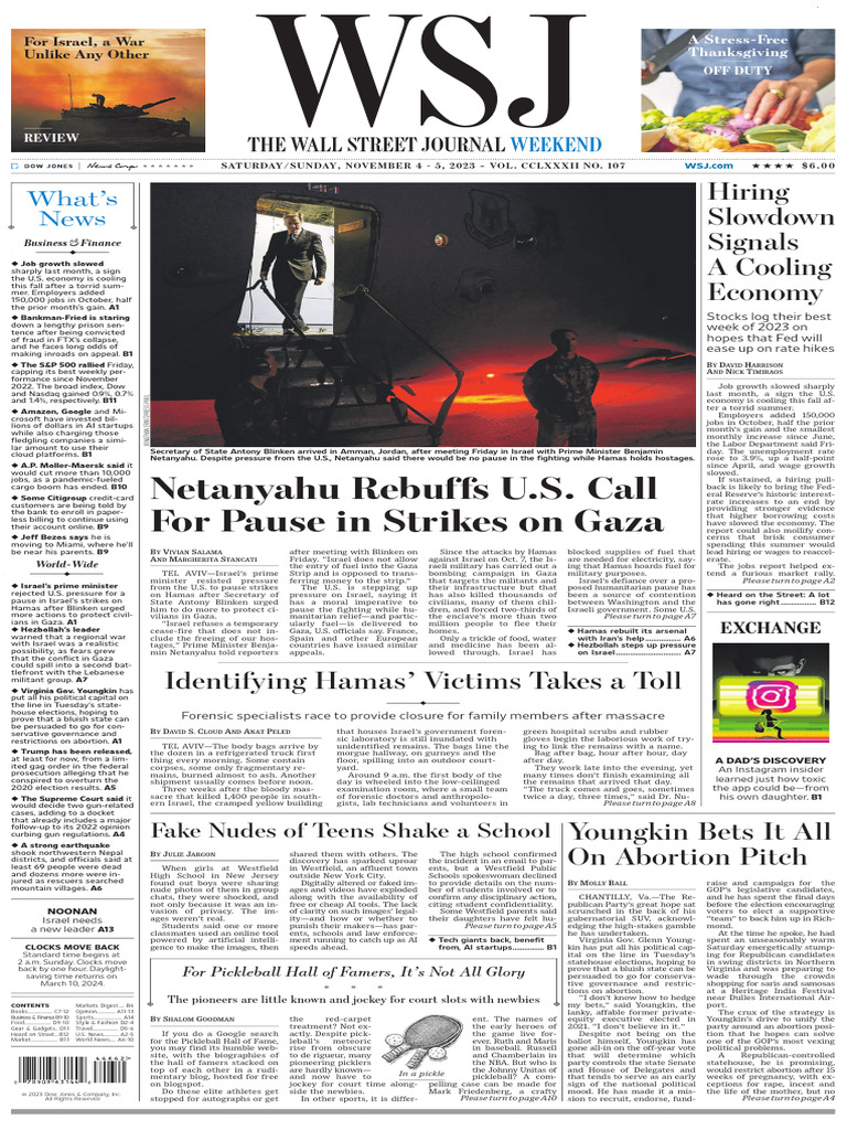 The Wall Streetjournal 4 November 2023 | PDF | Gaza Strip | Hamas