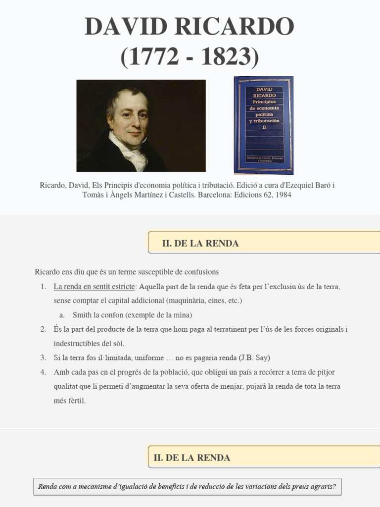 David Ricardo (1772 - 1823) | PDF