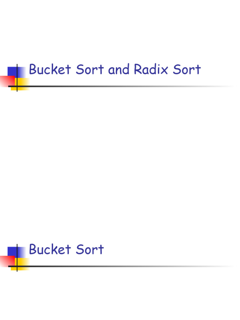 10 - Bucket N Radix Sort | PDF | Computer Data | Computer Science