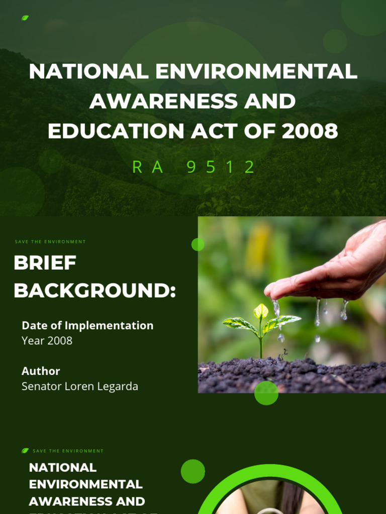 National Environmental Awareness and Education Act of 2008 | PDF ...