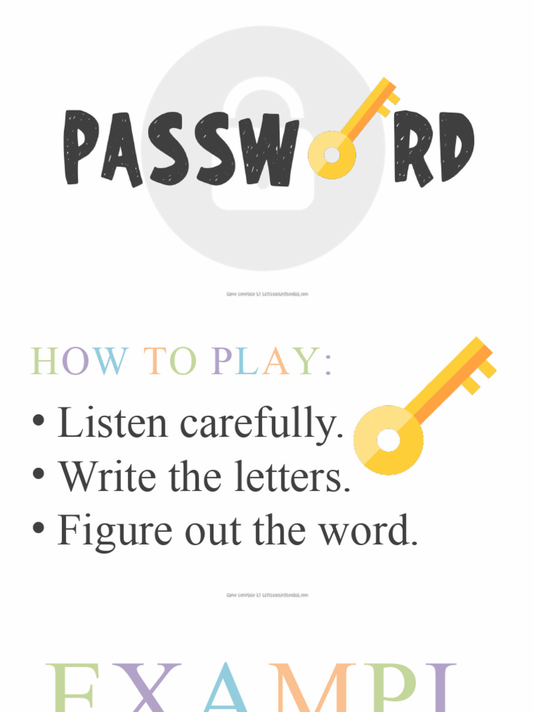 Password Game Activity | PDF | Language Arts & Discipline | Teaching ...