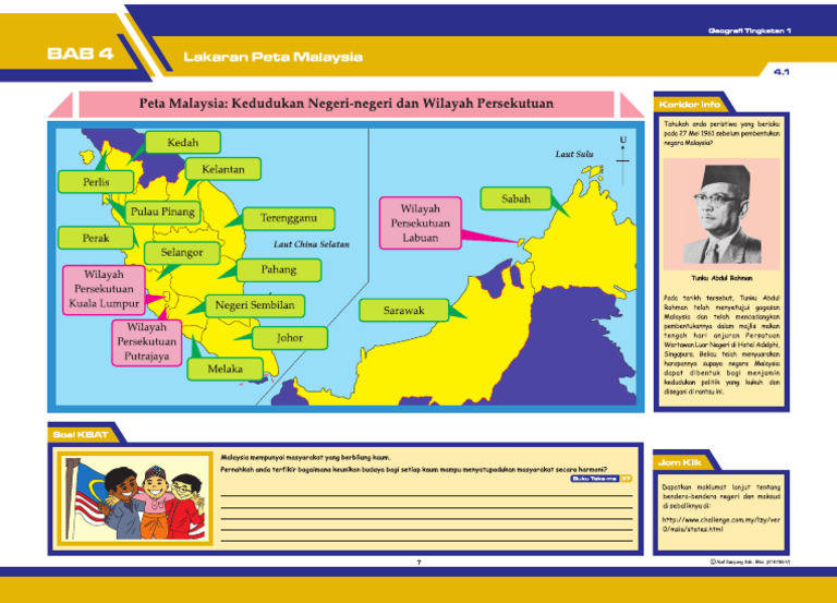 Geo T1 - Lakaran Peta Malaysia - 1 | PDF