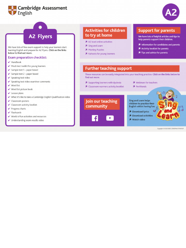 A2 Flyers Support Pages | PDF