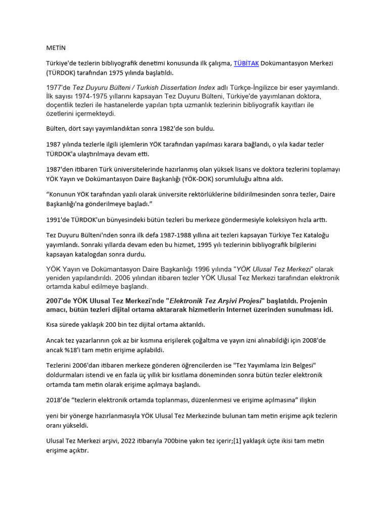 Yök Tez Merkezi̇ | PDF