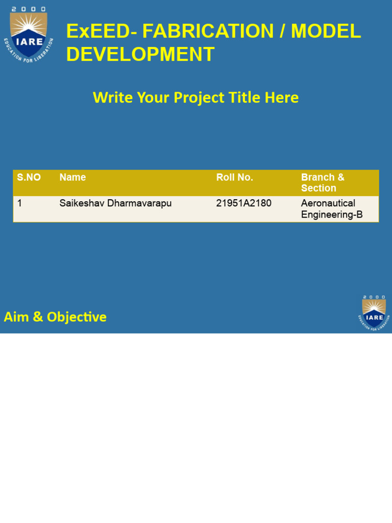 ExEEd Fabrication Model Development Presentation | PDF
