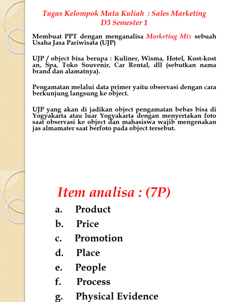 Materi BAB 7b Tugas Kelompok Marketing Mix | PDF