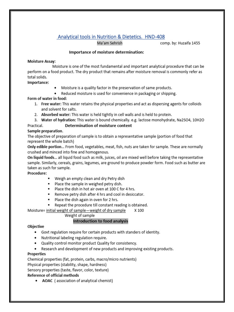 Analytical Tools in Nutrition.. | PDF | Chemistry | Materials