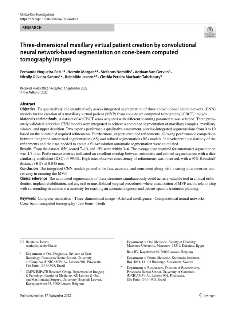 Three Dimensional Maxillary Virtual Patient Creation By Convolutional Neural Network Based