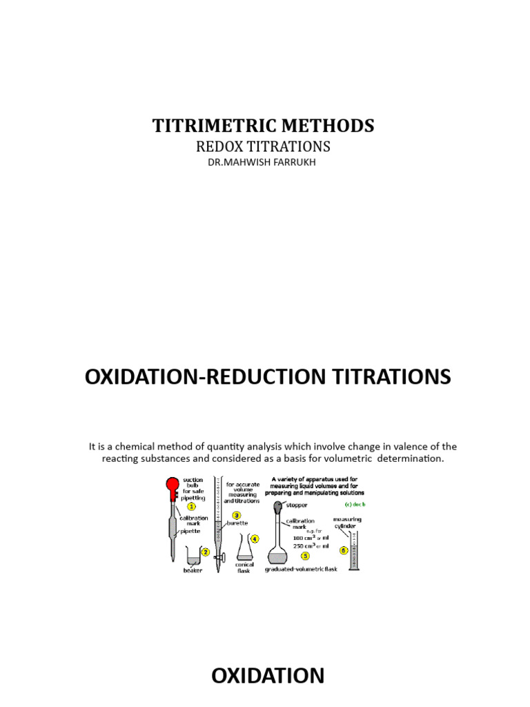 Oxidation Reduction | PDF | Titration | Chemistry