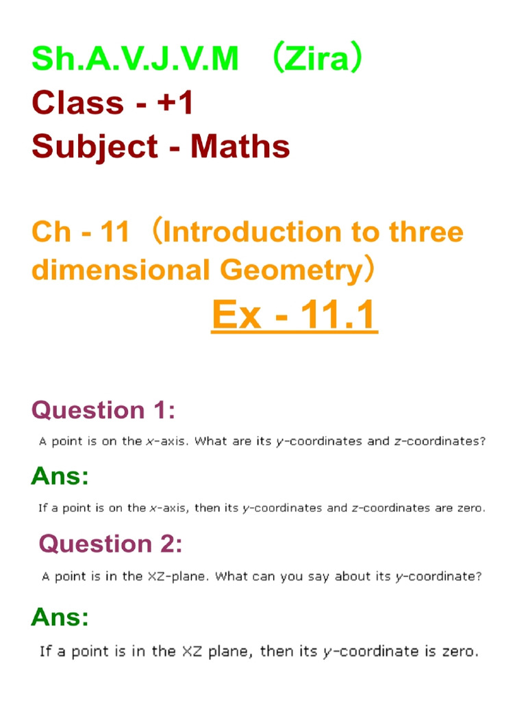 Class +1, Maths, CH - 11 Solutions | PDF