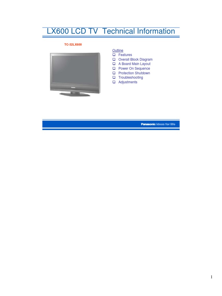 LX600 LCD TV Technical Information | PDF | Power Inverter | Hdmi