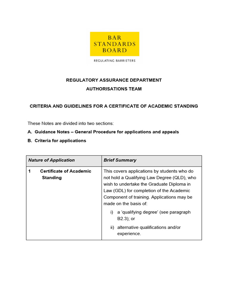 Guidelines for Academic Standing Certificate | PDF | Academic Degree | Postgraduate Education
