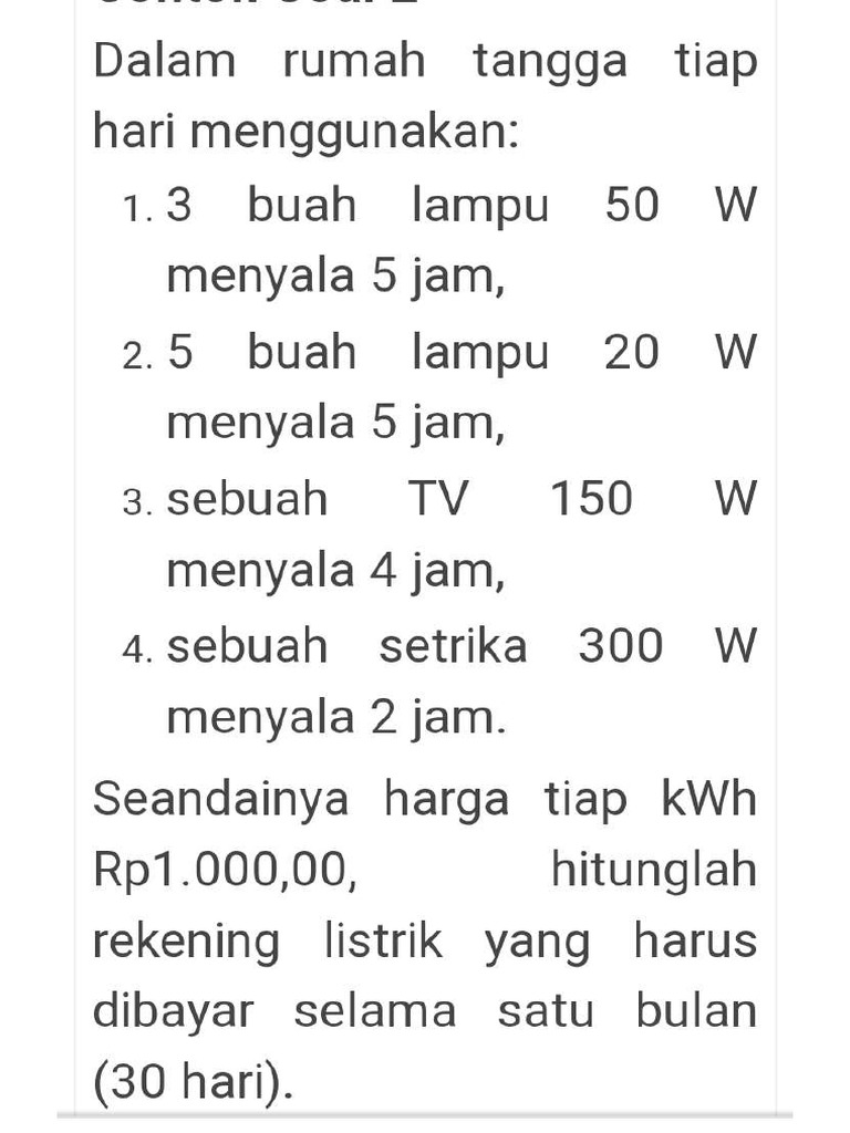 Menghitung Biaya Energi Listrik | PDF