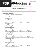 Lines and Angles Worksheet For Class 7 Maths | PDF | Angle | Geometry