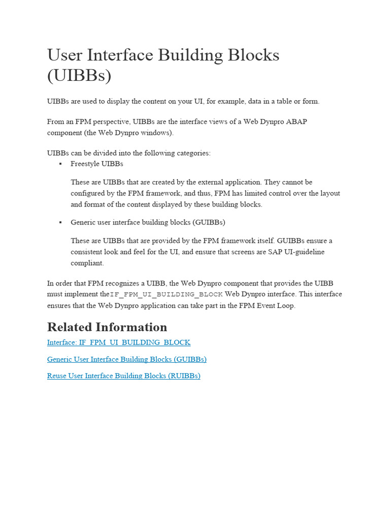 User Interface Building Blocks | PDF User Interface Building Blocks | PDF