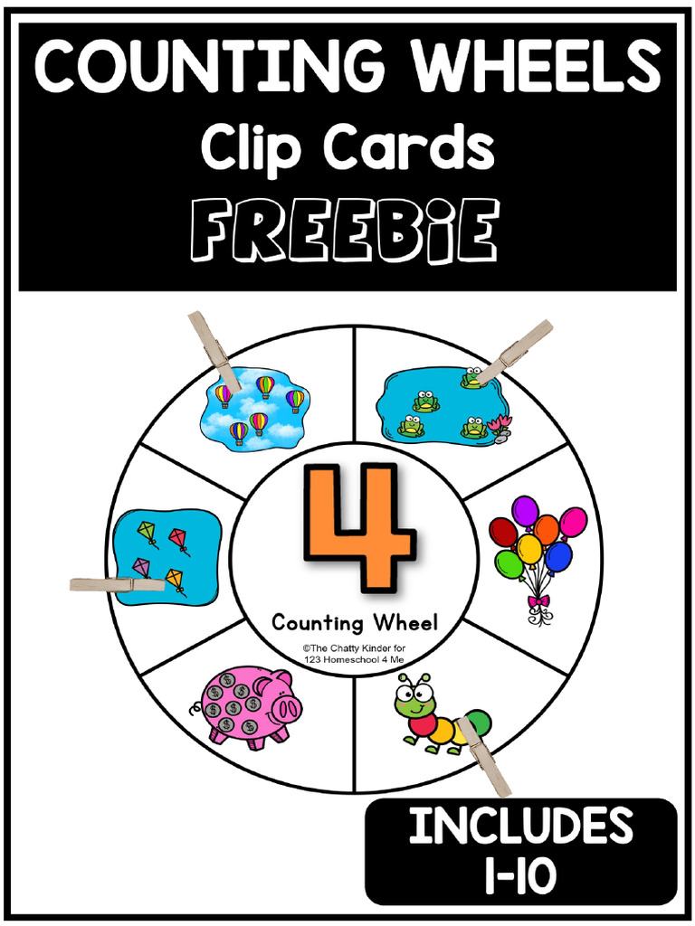 Counting Wheel Clip Cards - Flatten | PDF