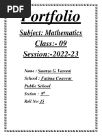 Maths Portfolio (COVER Page) - GR | PDF