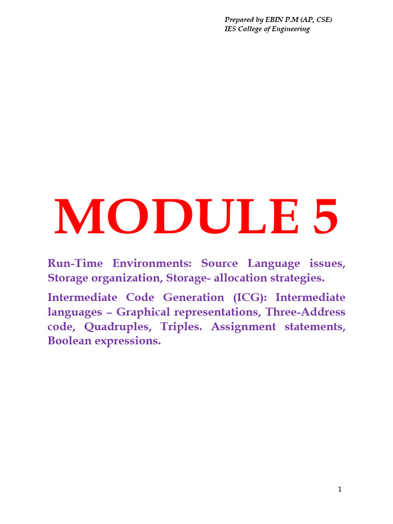 Module 5 Pdf Runtime System Computer Program 5772