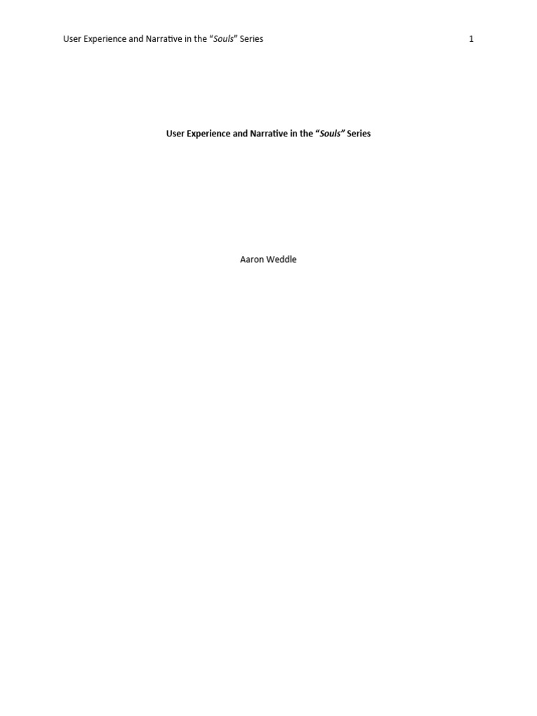 User Experience and Narrative in The Sou | PDF | Usability | User ...