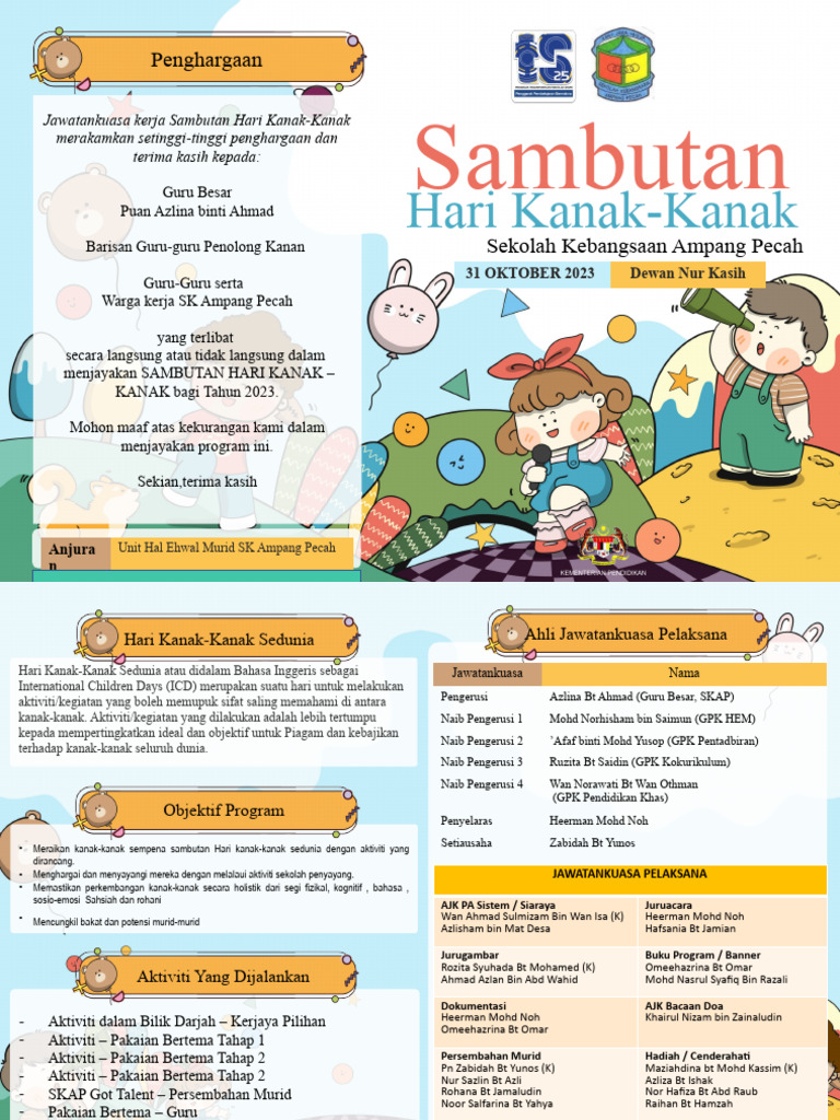 Buku Program Hari Kanak-Kanak 2023 Yg Edit | PDF