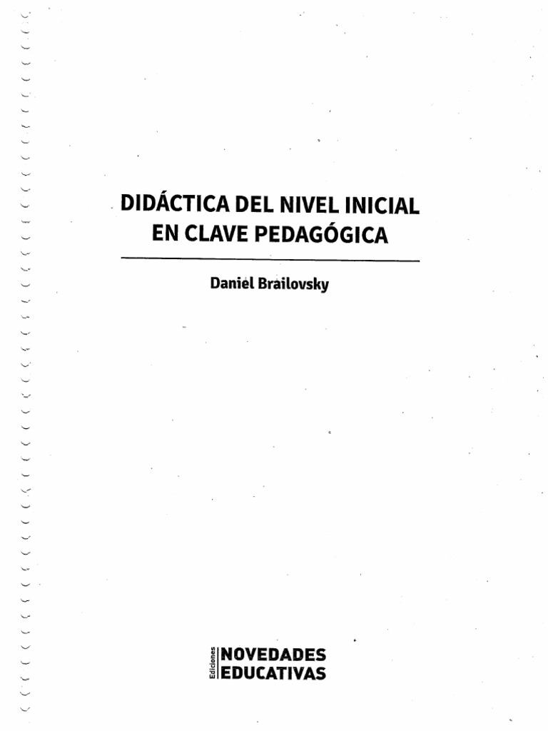 Didactica Del Nivel Inicial. Daniel Brailovsky 1 | PDF
