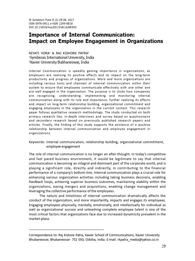 Importance of Internal Communication Imp | PDF | Communication | Employment