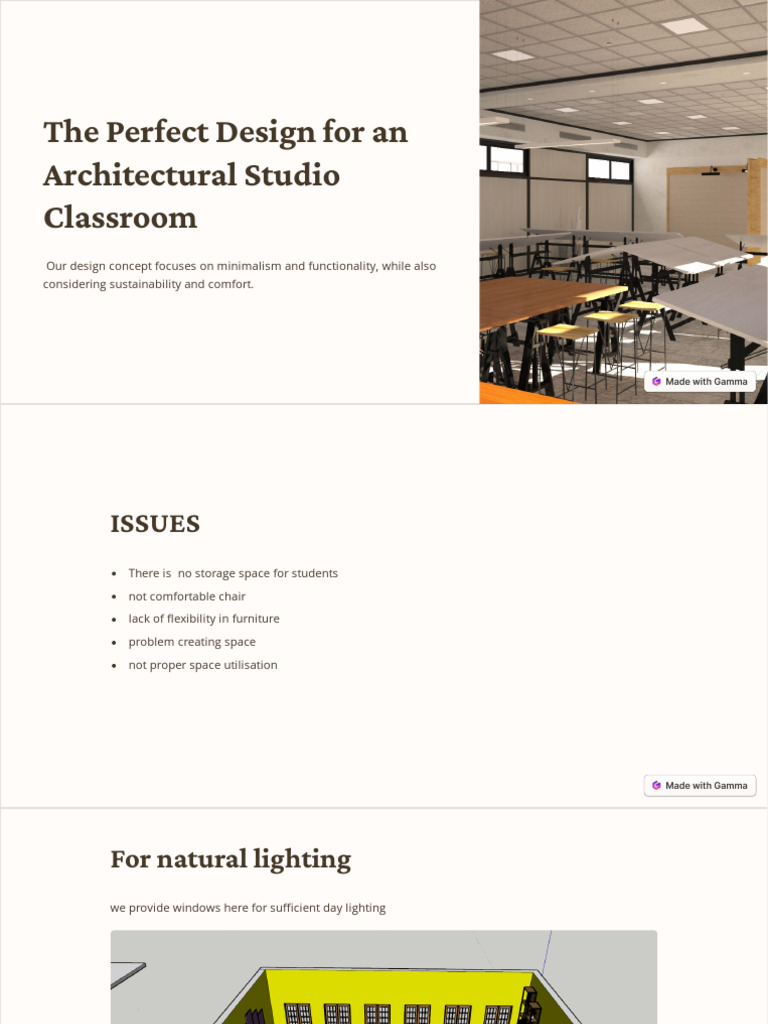 The Perfect Design For An Architectural Studio Classroom | PDF