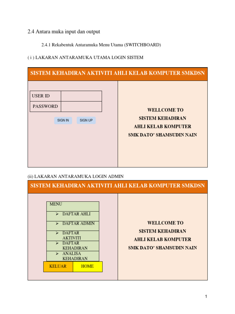 REKABENTUK ANTARA MUKA FASA 2 SK 2023 | PDF