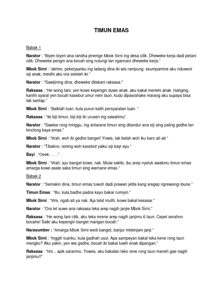 Timun Emas | PDF