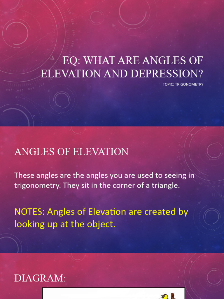 Angles of Elevation and Depression | PDF | Trigonometry | Angle