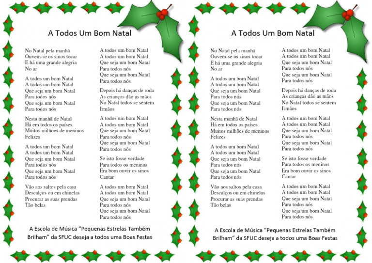 Letra A Todos Um Bom Natal | PDF | Natal Letra A Todos Um Bom Natal | PDF | Natal