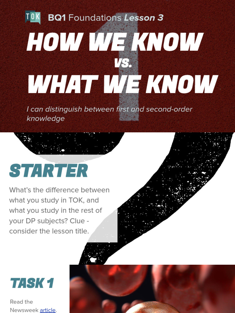 1.3 How We Know vs. What We Know (Class Presentation 2023-24) | PDF ...
