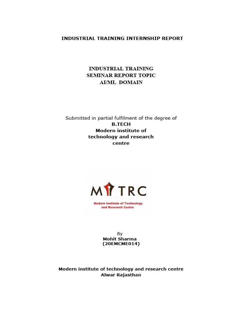 Mohit Sharma Report | PDF | Machine Learning | Prediction