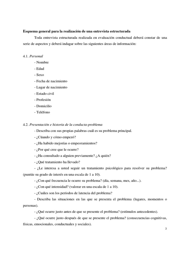 PRACTICA 2. Ejemplo de entrevista estructurada (2) | PDF | Sicología ...