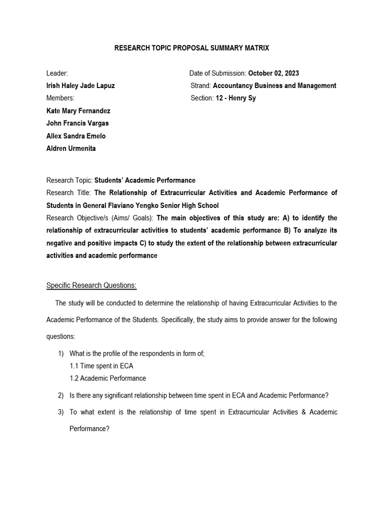 PR2 - Research Matrix | PDF | Survey Methodology | Statistics
