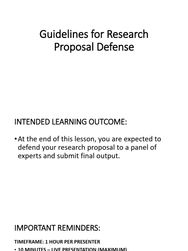Defense of A Research Proposal and Final Output | PDF