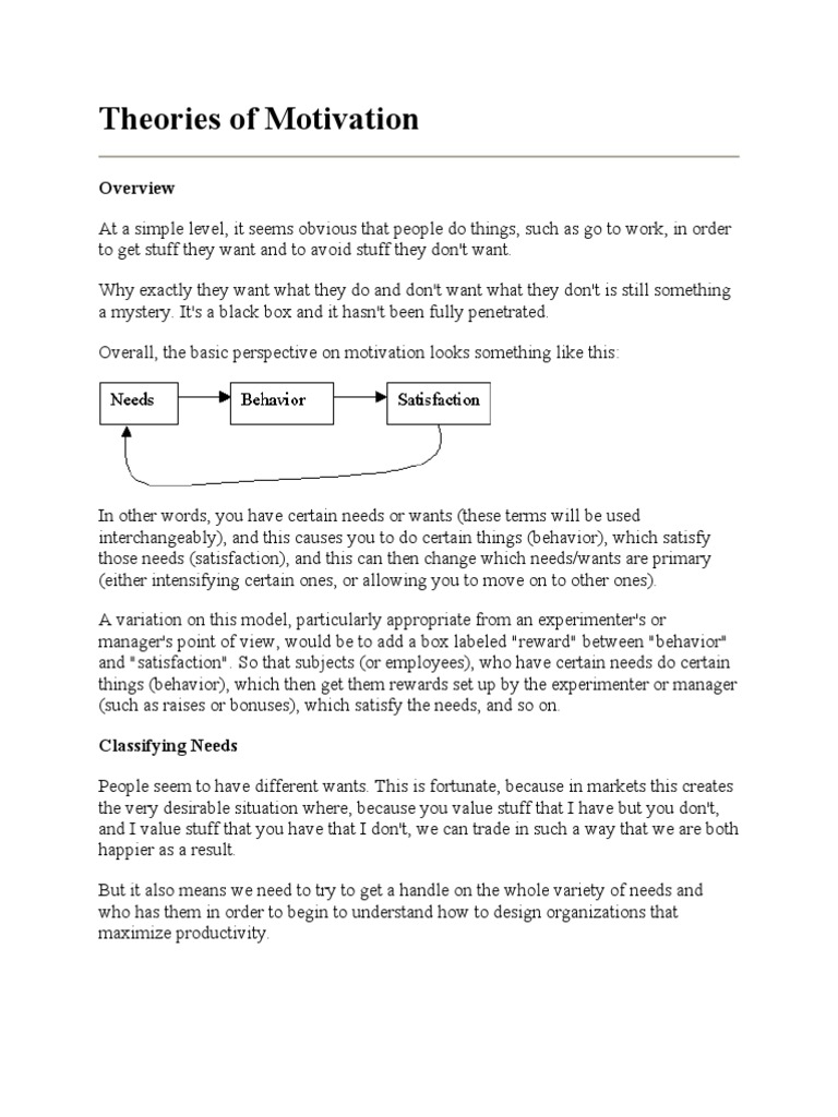 Theories of Motivation | PDF