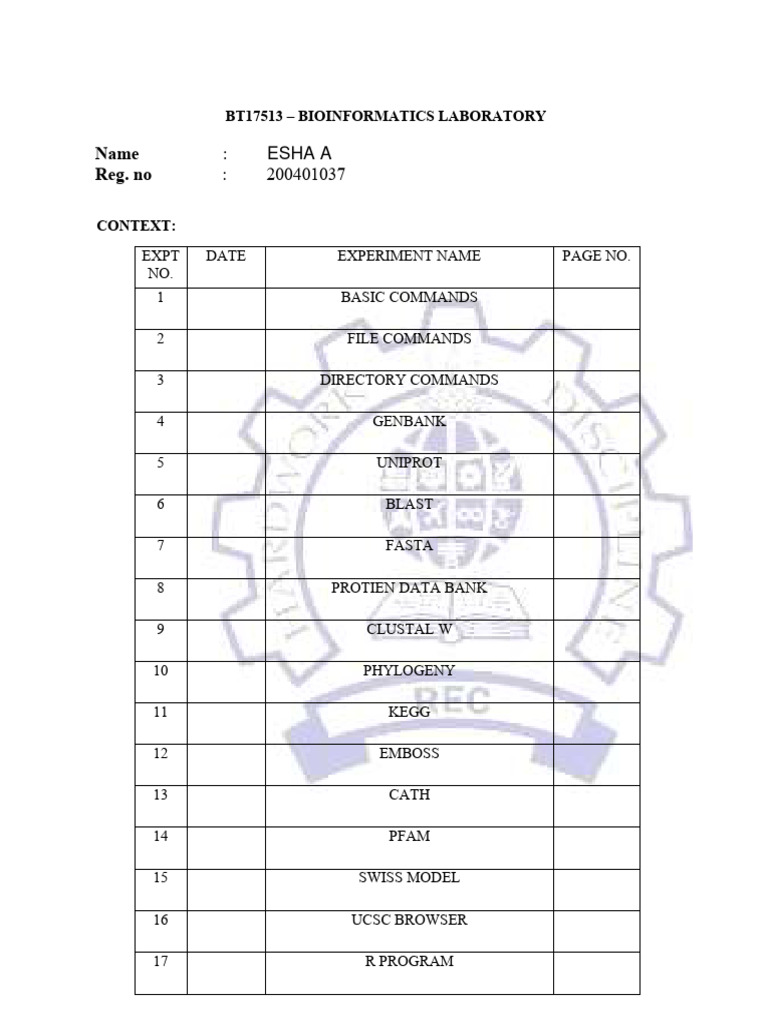 Whole Bioinfo Record | PDF | Sequence Alignment | Computer File